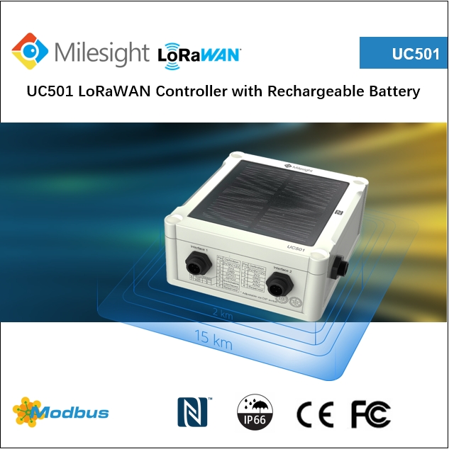 UC501 LoRaWAN Remote Control with Solar panel | On-Demand Enterprise Solution Singapore